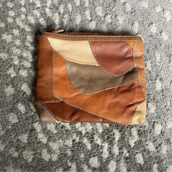Bags | Vintage Patchwork Leather Change Purse Wallet | Poshmark